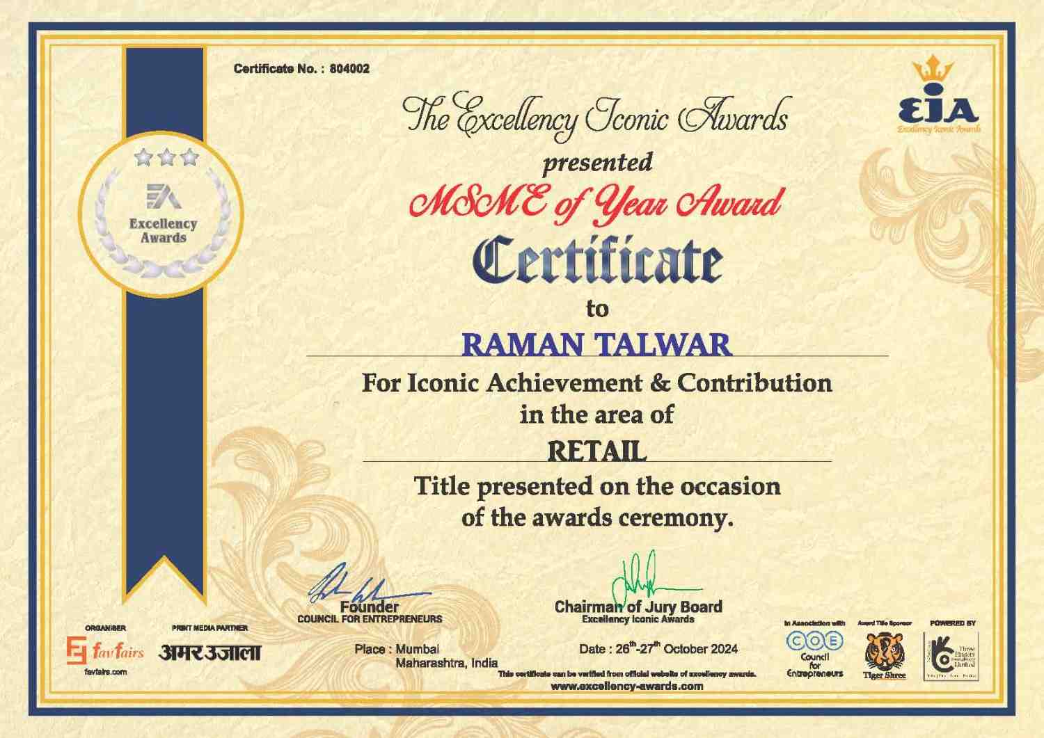 804002 - Excellency Awards